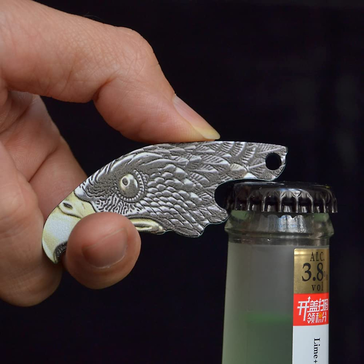 Creative Eagle Head Bottle Opener, Stainless Steel Beer Bottle Opener, Beer Gifts for Men, Husband, Dad, Boyfriend, Can be Used as a Pendant