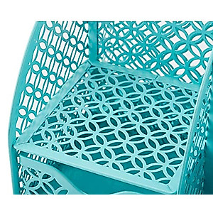 Annova Mesh Desk Organizer Office with 7 Compartments + Drawer/Desk Tidy Candy/Pen Holder/Multifunctional Organizer - Turquoise