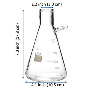 Glass Filtering Flask with Upper Tubulation, 500ml (Pack of 4)