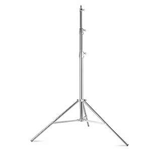 SUPON Stainless Steel Light Stand 110" /2.8m, Spring Cushioned Heavy Duty Tripod Stand with 1/4-inch to 3/8-inch Universal Adapter for Studio Monolight Softbox Reflector Photography Portrait Video
