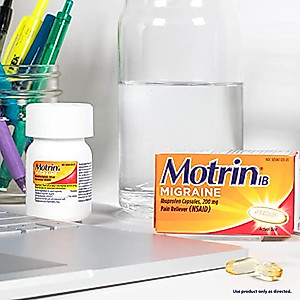 Motrin IB Migraine Liquid Gel Caps, Ibuprofen 200 mg, Migraine Relief Medicine, 80 Ct