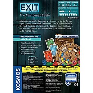 EXIT: The Return to The Abandoned Cabin | EXIT: The Game - A Kosmos Game | Family-Friendly, Card-Based at-Home Escape Room Experience | Collaborative for 1 to 4 Players, Ages 12+