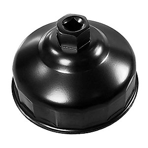 86.4mm 16 Flutes Oil Filter Wrench for BMW With 86mm Cartridge Style Filter Housing Caps, Oil Filter Housing Cap Removal Tool To Change Oil, Oil Filter Socket Wrench Kit For BMW (Black)