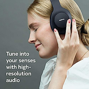 Nokia Essential Wireless Headphones - Universal Bluetooth - 40 Hours Playback - Soft Leather Over Ear with Foldable Headband