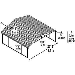 ARROW CPH202007, 20x20, Eggshell Carports, 20' x 20'