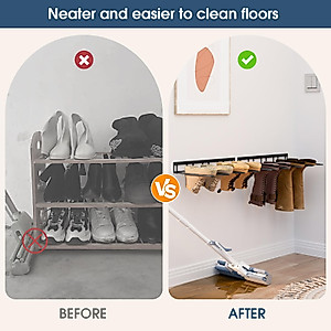 zacurter Boot Rack, Wader Hangers for Boot, Metal Wall Mounted Shoe Rack, 4 Pair Boot Organizer Rack for Tall Boots and Cowboy Boot, Boot Trays for Entryway,Garage (2 Pack)