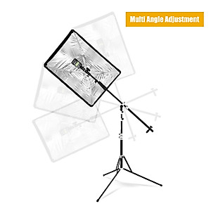 Fotoconic Multi Functional Reflector Holder, Boom Arm, Background Crossbar (21"-49" / 53-125cm) with Solid Locking Metal Swivel Head Grip