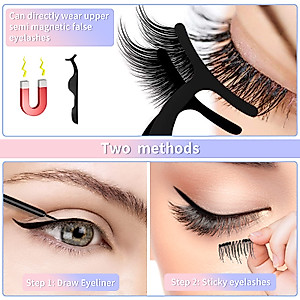 No Glue Magnetic Eyelashes, Magnetic Lashes Natural Look, 0.2mm Ultra Thin Magnet Lightweight & Easy to Wear Reusable Lashes Extensions