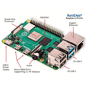 Raspberry Pi 4 Model B 4GB Kit - Aluminum Case, Fully Assembled, 4GB RAM, 64GB SD Card, Power Supply