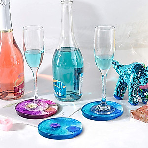 Coaster Resin Molds, Funstorm 4PCS Coaster Silicone Molds for Epoxy Resin with Storage Box Mold, Upgraded Coaster Molds for Resin Casting, Epoxy Resin Molds for DIY Resin, Cups Mats, Home Decoration