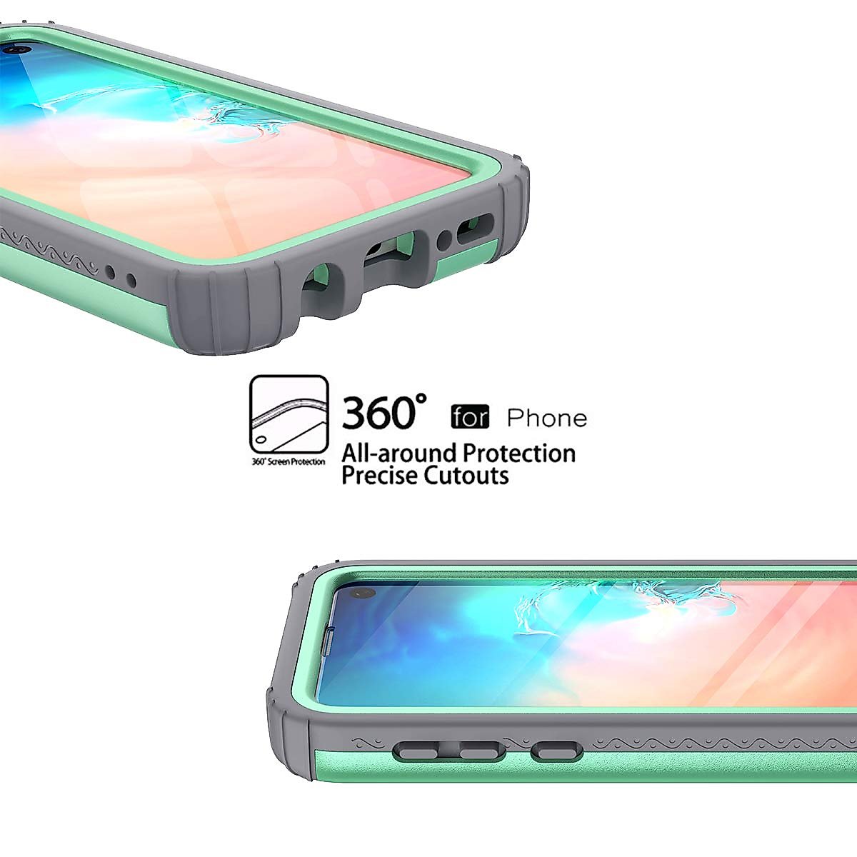 WeLoveCase Galaxy S10e Wallet Case Built in Screen Protector S10e Defender Wallet Card Holder Cover with Hidden Mirror 3 Layer Shockproof Heavy Duty Protection Case for Samsung Galaxy S10e Mint