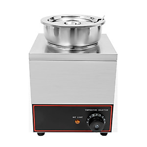 Electric Soup Warmer, 4.2Qt Commercial Food Warmer, Stainless Steel Countertop Soup Pot 86-230°F Adjustable Temp, Bain Marie Warmer for Restaurant, Buffet, Catering