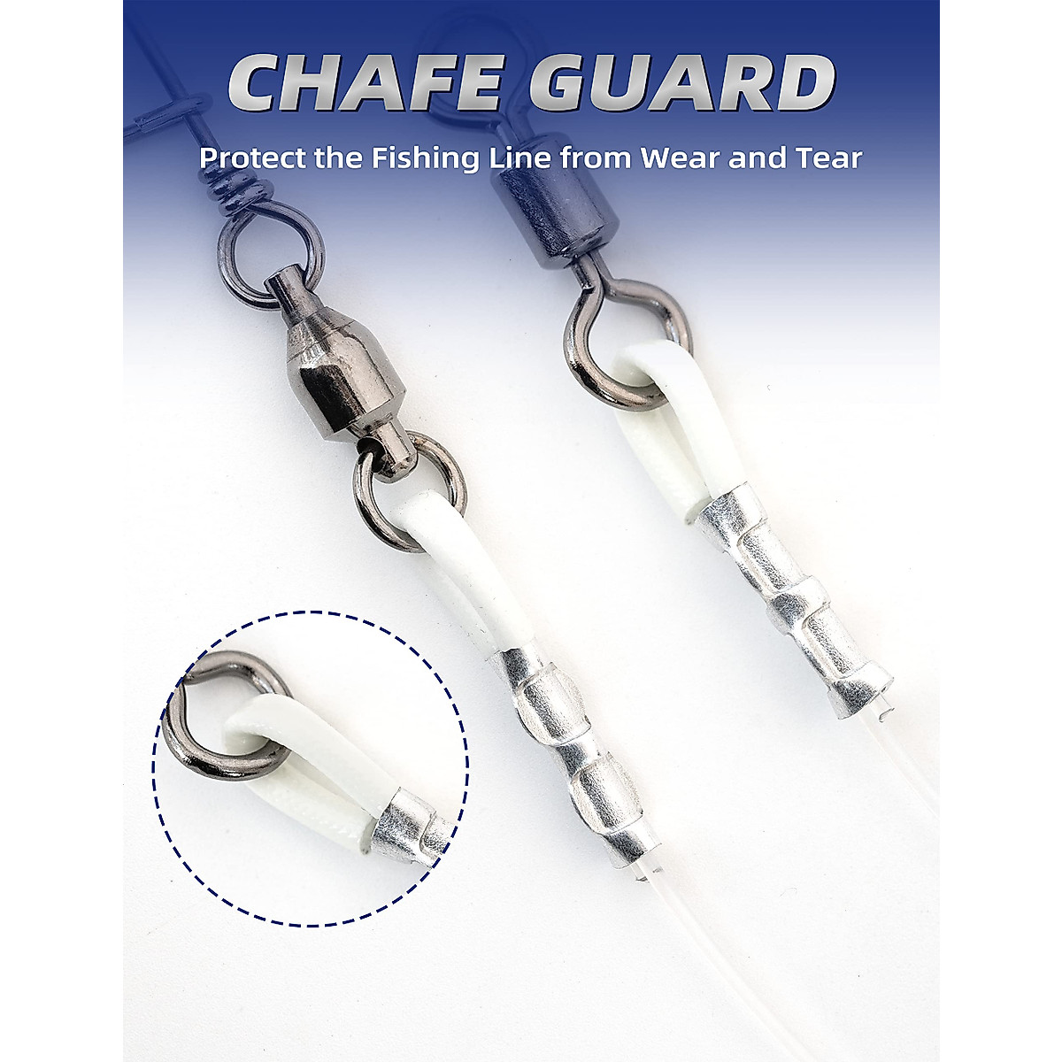 BLUEWING Fishing Deep Drop Rig with Glow Tubes 1pc Snapper, Tilefish Rig with 12/0 Stainless Steel Hooks, Barrel Swivel, 300lbs Line, 1pc