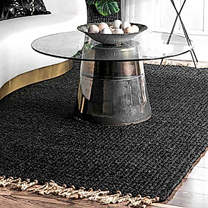 nuLOOM Benavides Tassel Jute Area Rug, 8' x 10', Black