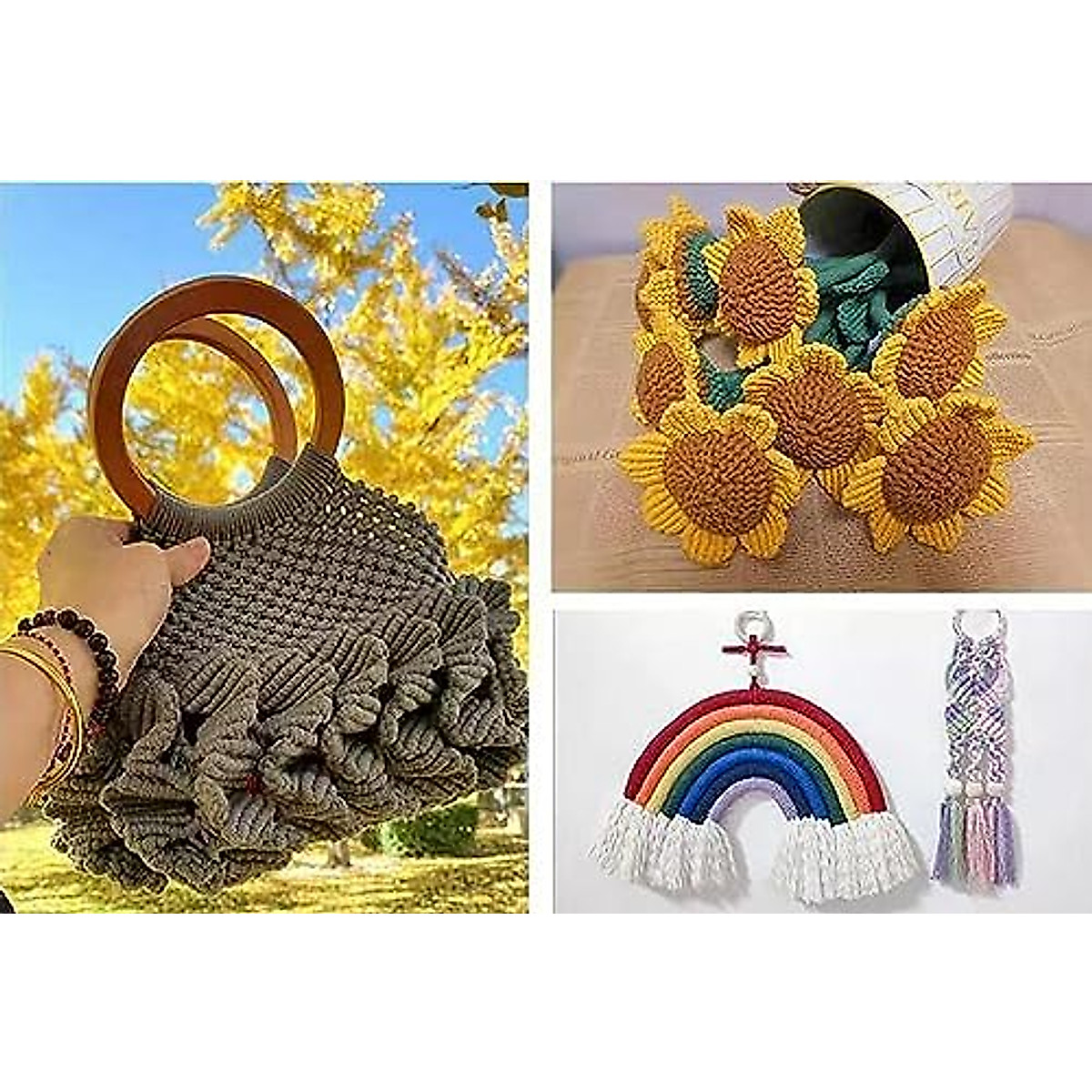 200G 3mm Hollow Braided Polyester Cotton Rope, Lightweight Comfortable Knitting Silk Thread, Colored Crochet Knit Yarn for DIY Handmade Craft Projects