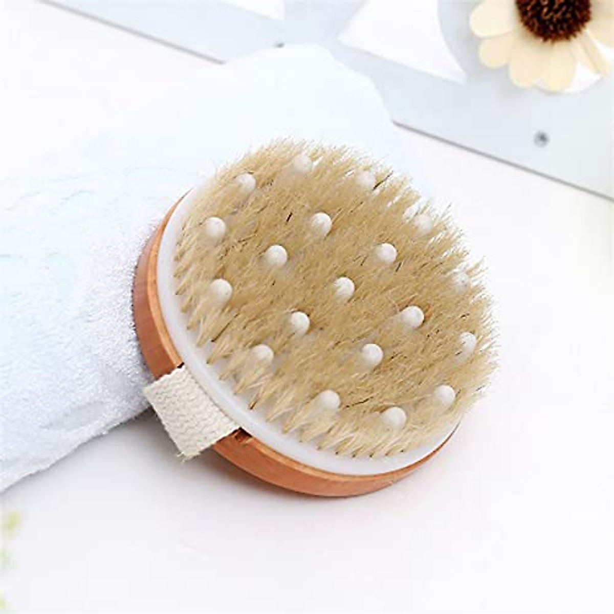 INGVY Dry Brushing Body Brush Natural Bristle Bath Brush Exfoliating Wooden Body Massage Shower Brush SPA Woman Man Skin Care Dry Body Brush