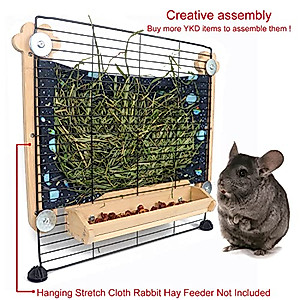 Natural Bamboo Small Animal Feeder Box, Hanging Rabbit Food Bowl, Chinchilla Cage Feeder Bowl, Feed Box for Chinchilla, Guinea Pig, Rabbit