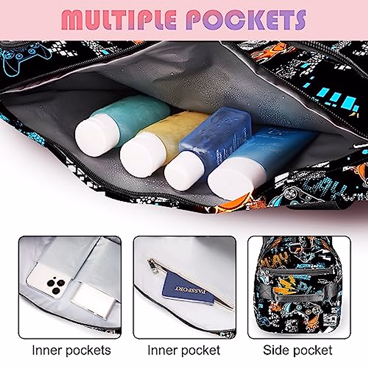 Kids Overnight Duffle Bag Boys Sport Gym Bag with Shoe Compartment & Wet Pocket, Carry On Weekender Travel Bag for Kid Boys