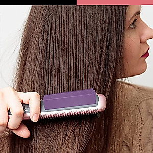 Barber Straightening Comb Attachment for Hair - Hair Straightener Comb, Hair Straightening Comb Attaches to Flat Iron for Low and high Temperature, Styling Comb for Hair Stylist Tool (Blue & Purple)