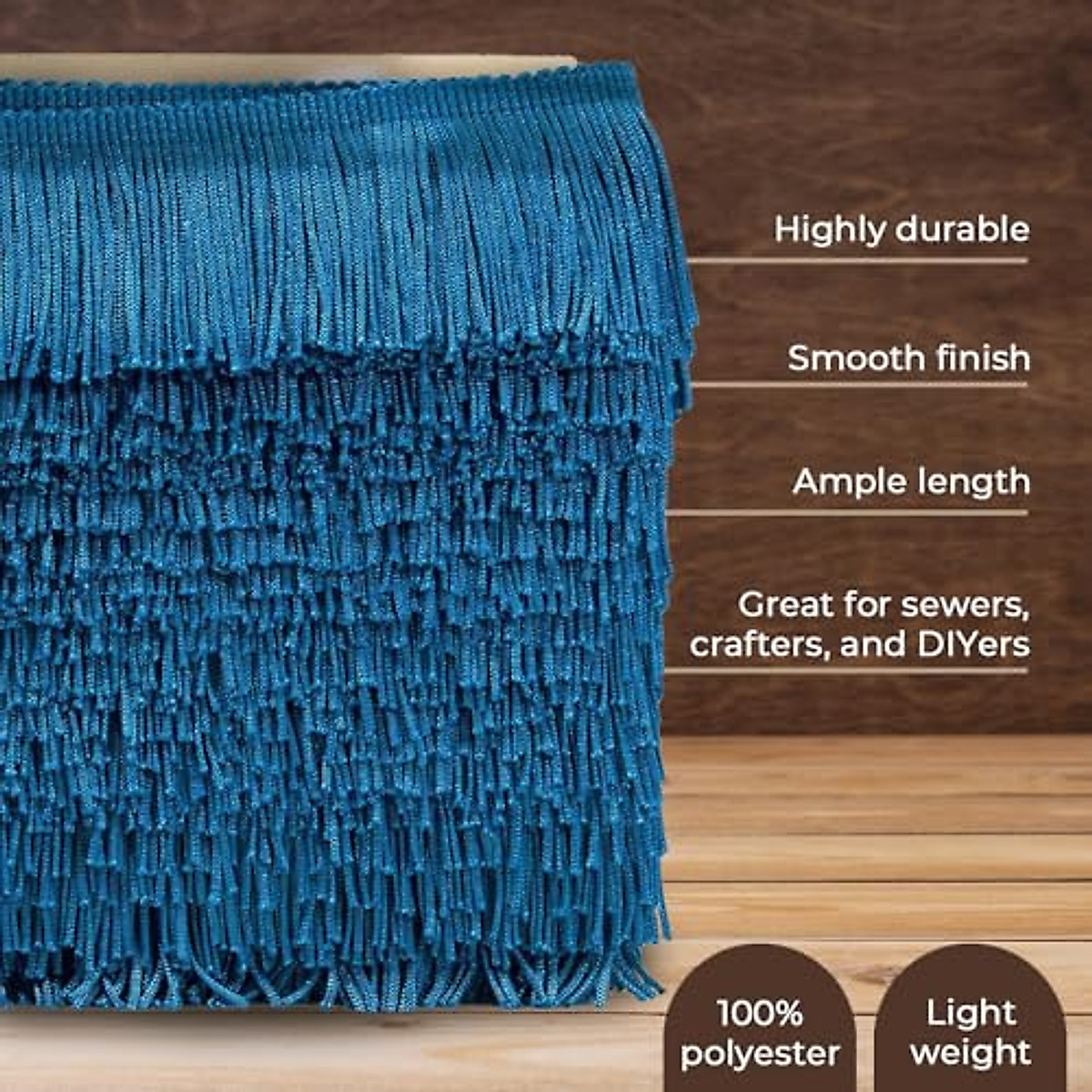 Trims by the Yard 6" Chainette Fringe Trim | Chocolate | (5 yard cut)