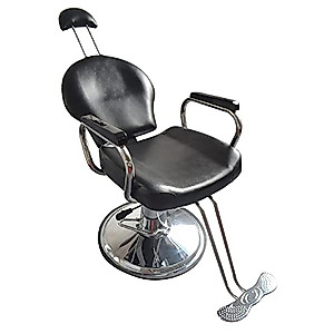 FOPEAS 8735 Man Barber Chair Salon Chairs for Hair Stylist Barber Chair Hydraulic Hair Stylist Chair Barber Chair Salon Equipment with Headrest Black