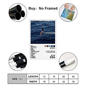 Sza Poster Sos Poster Album Cover Poster Canvas Poster Bedroom Decor Sports Landscape Office Room Decor Gift Unframe-style 12x18inch(30x45cm)