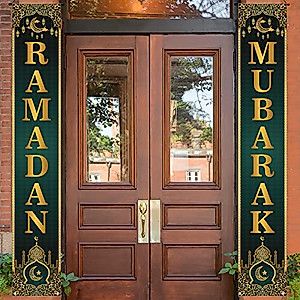 Ramadan Mubarak Decorations Ramadan Front Porch Welcome Sign Eid Mubarak Banner Ramadan Decorations and Supplies for Home Party