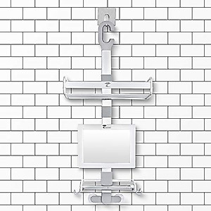 ToiletTree Products Rustproof Aluminum Shower and Bath Caddy with Fogless Shower Bathroom Mirror and Squeegee (Mirror with Aluminum Caddy).