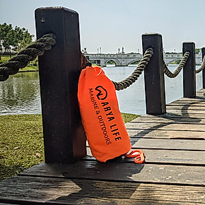 Arya Life Throw Rope Rescue Bag with 70ft of Marine Rope. Throwable Rescue Ropes for Kayaking, Boating and Ice Fishing. High Visibility Safety Equipment for Kayak and Boat Emergency