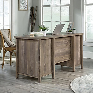 Sauder Costa Washed Walnut Office Desk with Drawers, Washed Walnut Finish