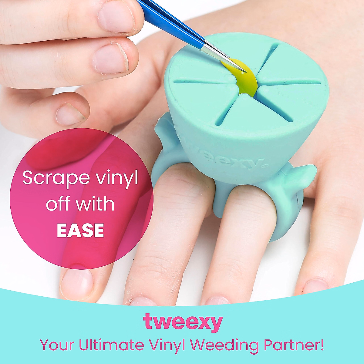 tweexy Craft Vinyl Weeding Scrap Collector Ring for Heat Transfer Vinyl, HTV Crafting Adhesive Paper Sheets Holder (Mint)