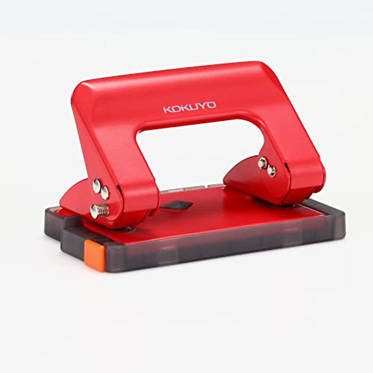 Kokuyo 2-Hole Punch, Rakuake Handy Type, 17 Sheets Capacity, Adjustable Guide Bar, Ergonomic Design, Red, Japan Import (PN-G17R)