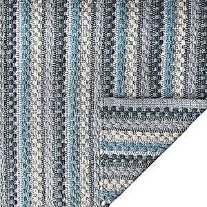 Area Rugs 2x3'- Aqua Combo in Chenille Yarn with Soft Absorbent,Handmade from Cotton, Unique for Bedroom, Living Room, Kitchen, Nursery and More,Entry Way Rug,Kitchen Rug