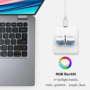 BTXETUEL Copy and Paste 2-Key Keyboard SAYO OSU Keypad Hotswap One Handed Mechanical Gaming Keyboard Cherry Switch RGB Backlit Mini USB Keypad for macros or Rhythm Games