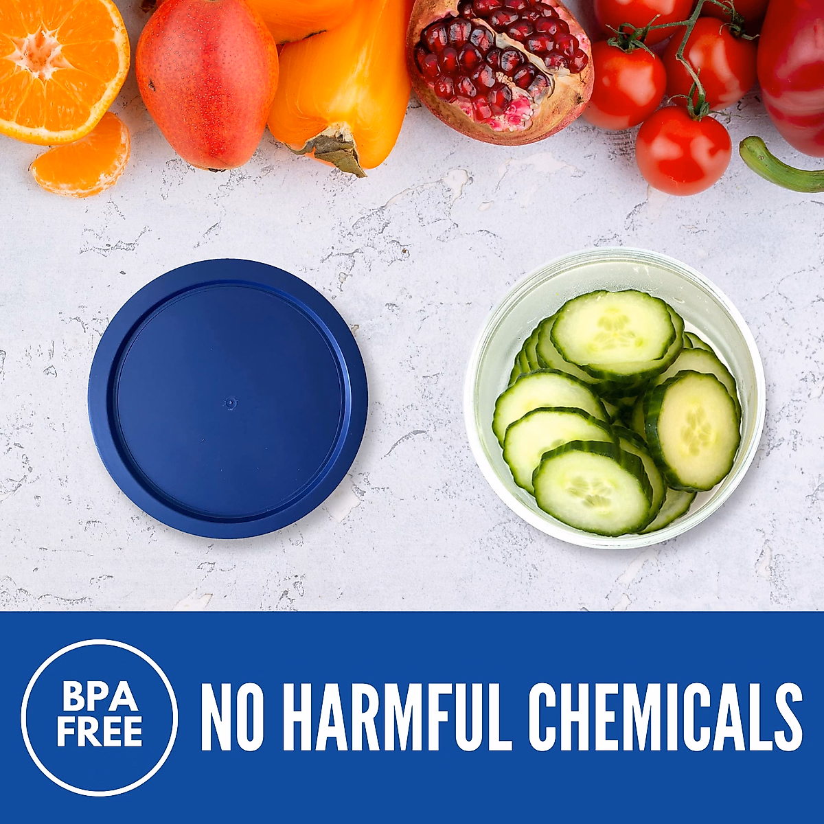 Replacement Plastic Lids for Pyrex (2) 7202-PC 1 Cup Red (3) 7200-PC 2 Blue (2) 7201-PC 4 Red (2) 7402-PC 6/7 Blue Round