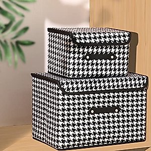 Clothes Storage Bag, Clothes Storage Box, Cloth Art Storage Box, Basket Drawer Type Home Wardrobe Storage Box, Foldable Clothes Finishing Box, Gift for Family (L)