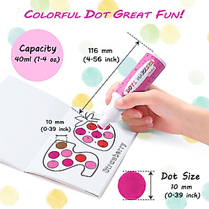 Ohuhu Washable Dot Markers for Toddler 12 Colors Bingo Daubers 40 ml (1.41 oz) with 30 Pages Kids Activity Book for Kids Children (3 Ages +) Preschool Non-Toxic Water-Based Dot Art Markers