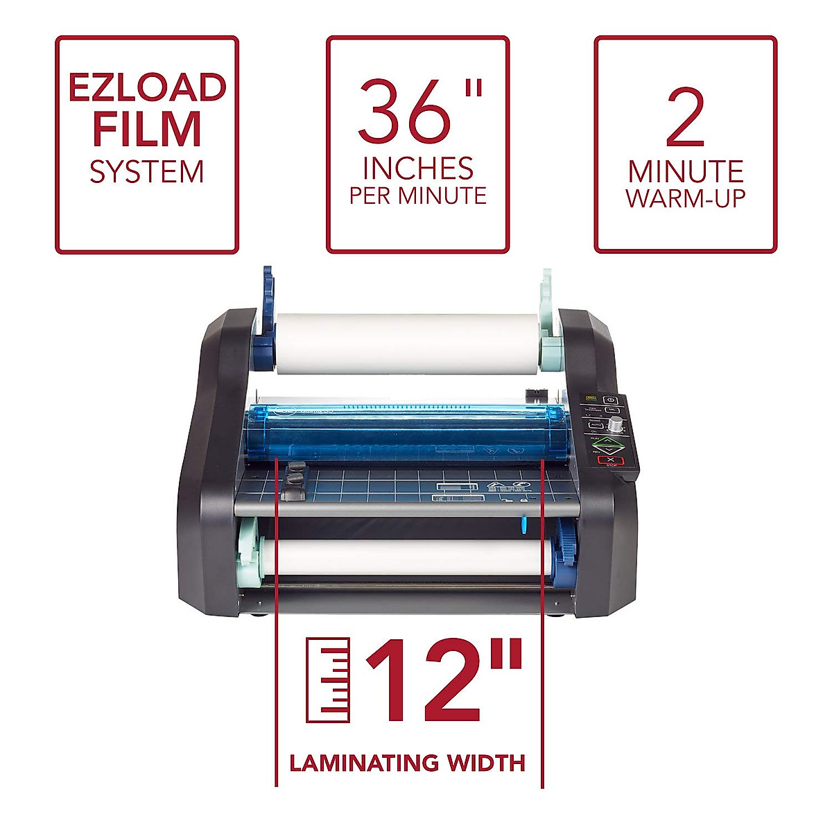 GBC Ultima 35 EZ Load Thermal Roll Laminator, 12" Maximum Width, Less than 2 Minute Warm-Up (1701680)