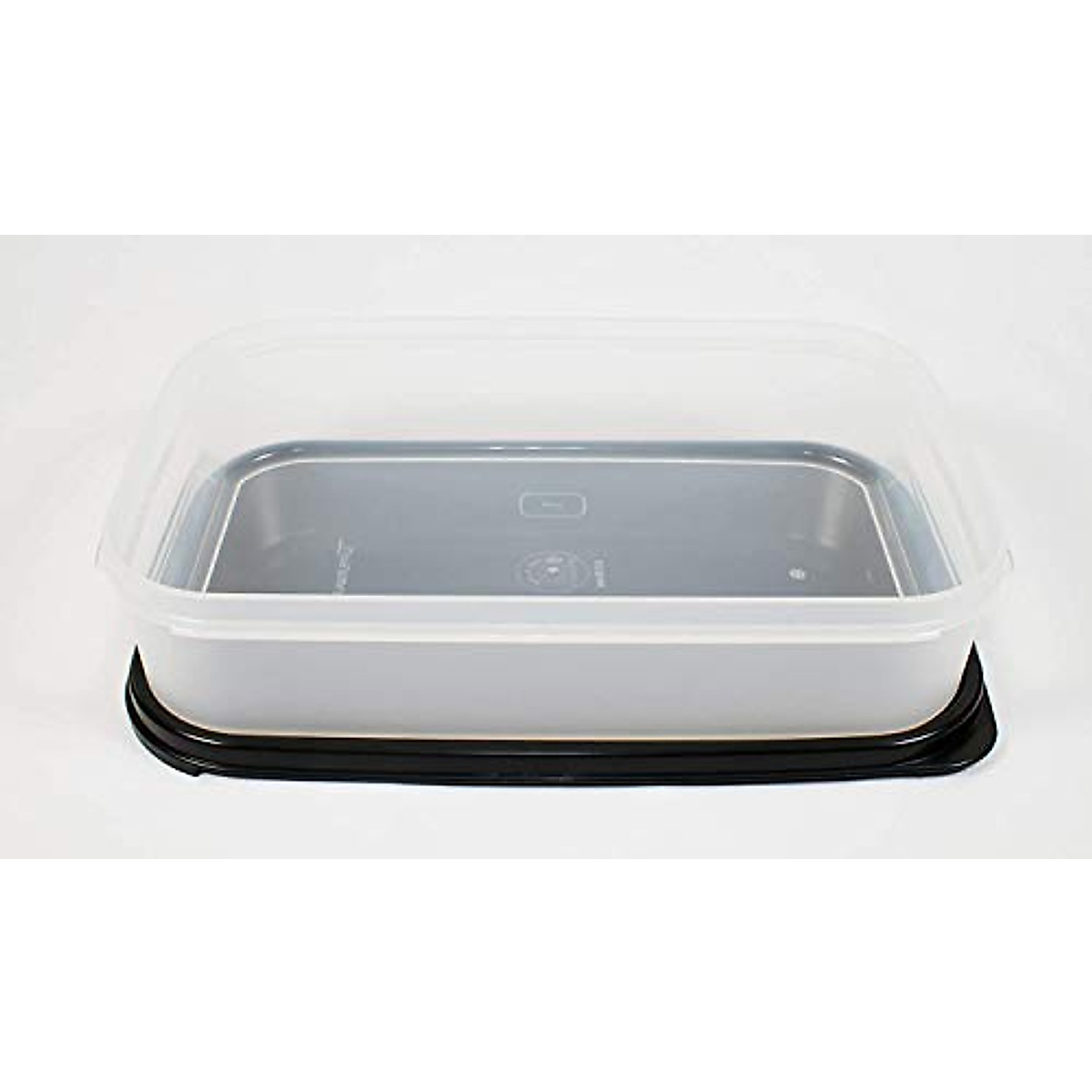 Tupperware Modular Mates Rectangle 1 Black Seal Holds 8 1/2 Cups