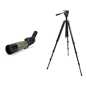 Celestron – Ultima 80 Angled Spotting Scope – 20 to 60x80mm Zoom Eyepiece – Waterproof and Fogproof – Includes Soft Carrying Case & 82050 TrailSeeker Tripod (Black)