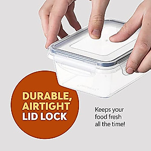 24 Pcs Airtight Food Storage Container Set - BPA Free Clear Plastic Kitchen and Pantry Organization Meal Prep Lunch Container with Durable Leak Proof Lids - Labels, Marker & Spoon Set