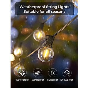 XMCOSY+ Outdoor String Lights 100Ft Dimmable Patio Lights, 50+3 G40 Globe Shatterproof Bulbs, Hanging Waterproof LED String Lights for Outside, Porch, Patio, Yard, Bistro, Café