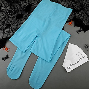 Retisee Costume Accessories Include 20 Sheet Realistic Fake Scars Temporary Tattoos with Solid Colored Opaque Footed Tights Horror Cosplay Accessories for Adults Kids