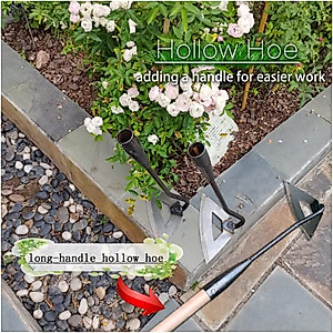 MXJIAELE Garden Hoe Edger Weeder Hollow Hoe Gardening Tool All-Steel Hardened Hollow Hoes Weeding Portable Household Vegetable Garden Shovel, Soil loosening Planting Tool can be Used for Extended use