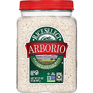 RiceSelect Arborio Rice for Italian Risotto, Premium Gluten-Free Rice, Non-GMO, 32-Ounce Jar, (Pack of 1)