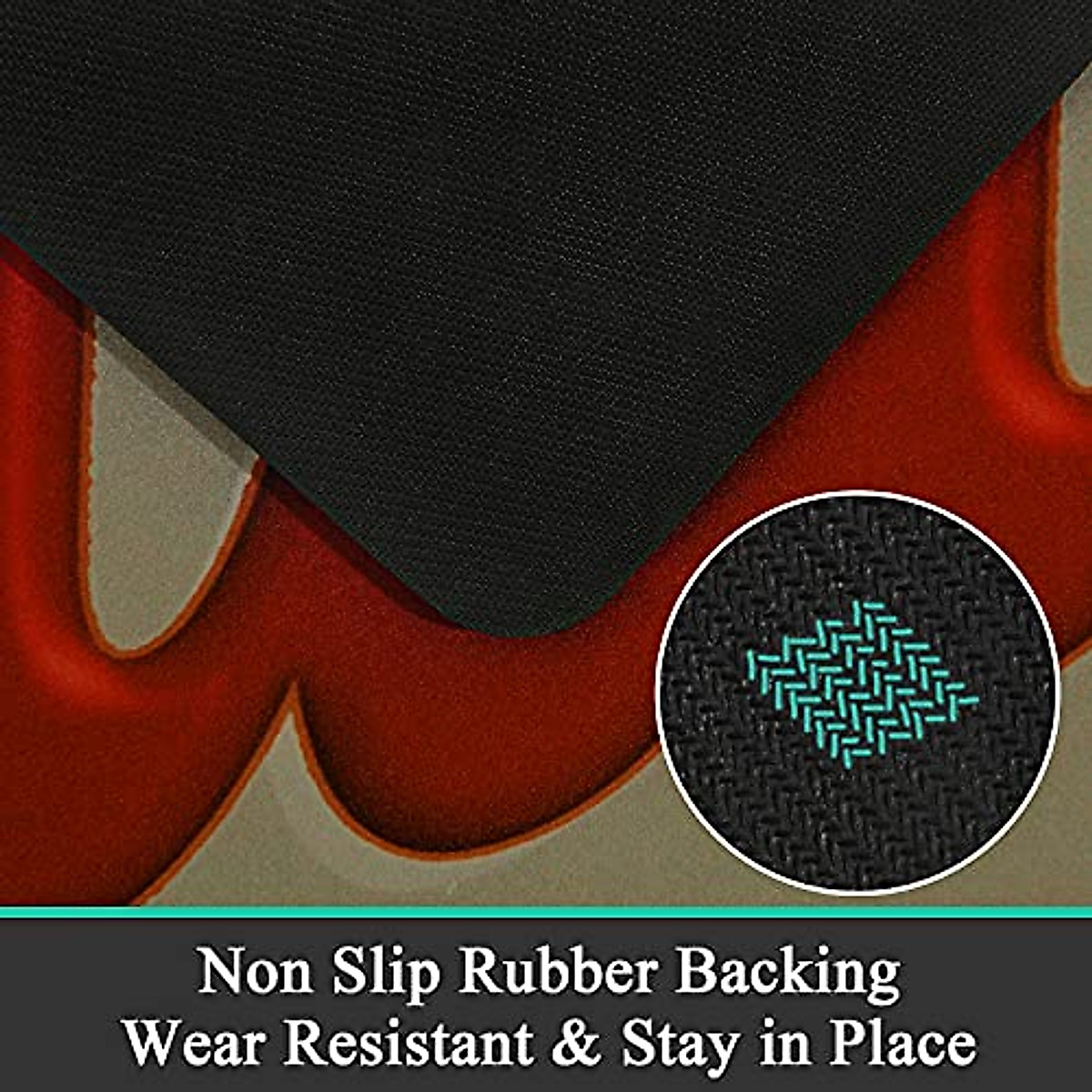 Pauwer Farmhouse Laundry Room Rugs Runner 20"x48" Non Slip Waterproof Laundry Mats Kitchen Floor Carpet Durable Cushioned Natural Rubber Foam Area Rug for Laundry Room Kitchen