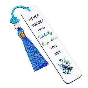Book Lovers Gifts Inspirational Acrylic Bookmark with Tassel for Girls Boys Daughter Son Teen Friends Christmas Birthday Graduation Book Mark for Coworker Colleague Employee Farewell Leaving Gift