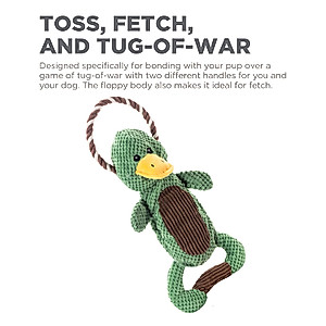 Outward Hound Scrunch Bunch Duck Interactive Plush Squeaky Dog Tug Toy