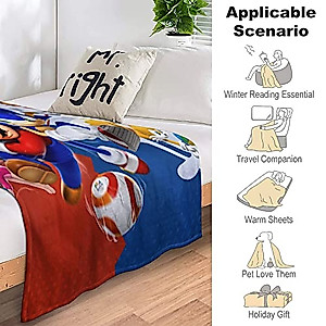 Cartoon Hedgehog Blanket Anti-Pilling Soft Blankets Flannel Air Conditioning Throw Blankets 50"*60"