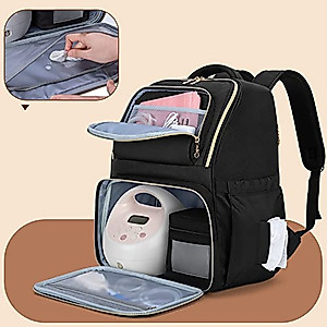 BAFASO Breast Pump Bag with Laptop Sleeve, Breast Pump Backpack Compatible with Spectra S1, S2 and Most Breast Pump Brands (Bag Only), Black